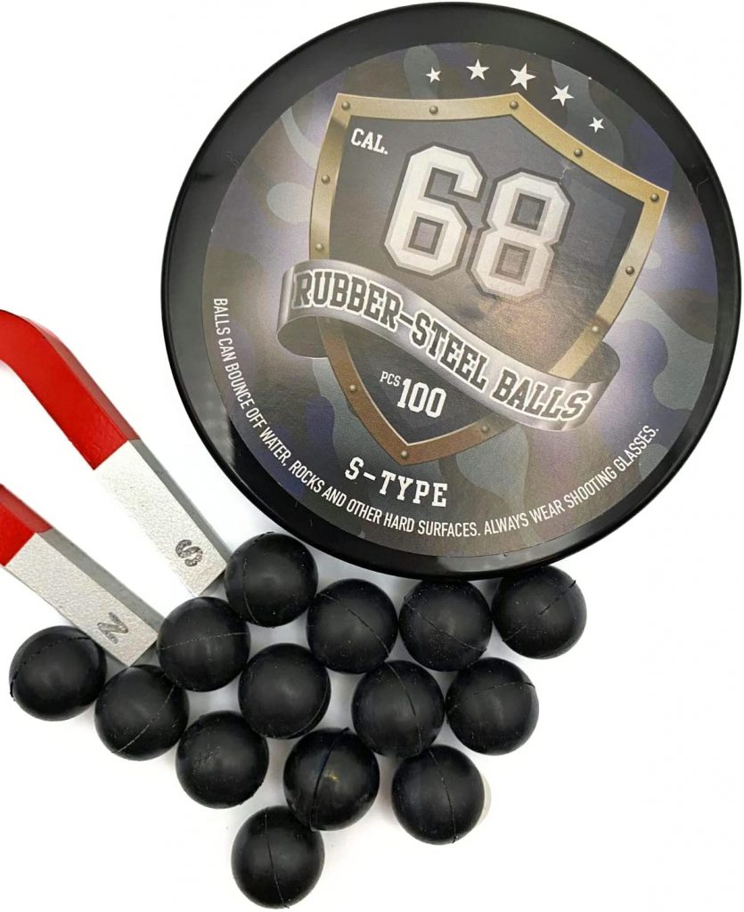 SHORT RANGE HEAVY RUBBER-STEEL COMPOSITE SOLID BALLS 100 PIECE ...